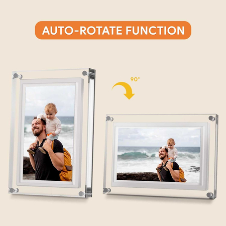 Стильная цифровая фоторамка 10 дюймов с корпусом из прозрачного акрила