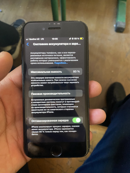 iphone se 80% yomkst radnoy aliwgan joyi yoq  karobkasi yoq