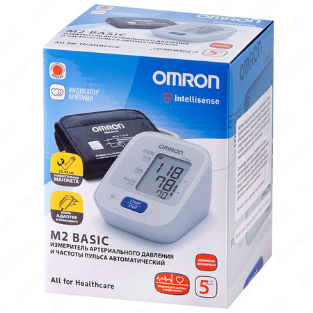 Тонометр Omron M2 Basic с адаптером, манжет 42 см. Японский качество