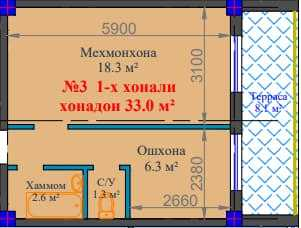Юнусабад Шошилин Зор Нархда Коробка 1хона Parlament Xon Saroy 34м2;