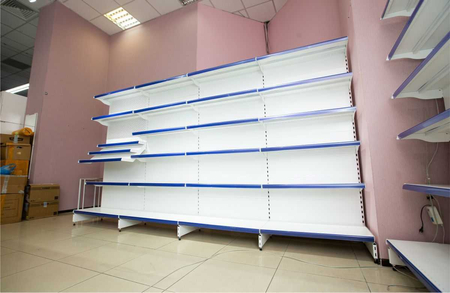 Продаются прочные стеллажи в магазин для выкладки товара