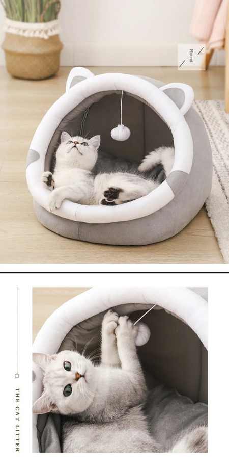 Лежанка домик для кошки кота мягкая