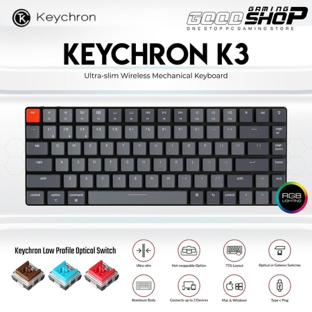 СКИДКА! RU/ENG! RGB/Hot-Swap Keychron K3 V2 Оптическая Клавиатура