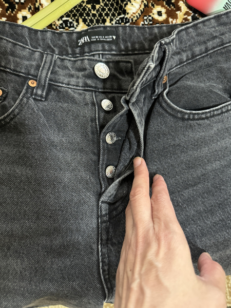 Джинсы серые “Zara”, х/б, разм. Eur 36
