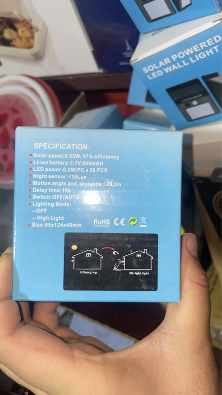 Led ночная лампа реагирует на движение работает на солнечных батарей