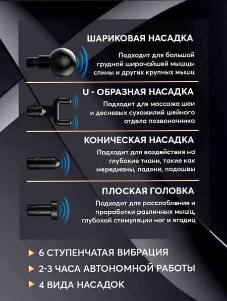 Массажер всего тела «Пистолет», ударный массаж.