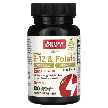Jarrow Formulas, Метил B-12 и метилфолат. метил Б-12. b-12 & folate
