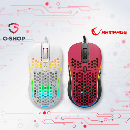 Белая игровая мышь Rampage SMX-R85 GENTLE White Red RGB Gaming Mouse