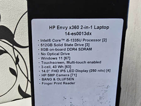 ПРОДАМ HP Envy x360 14-ES0013 Ноутбук Трансформер Core™i5 13-ПОКОЛЕНИЯ