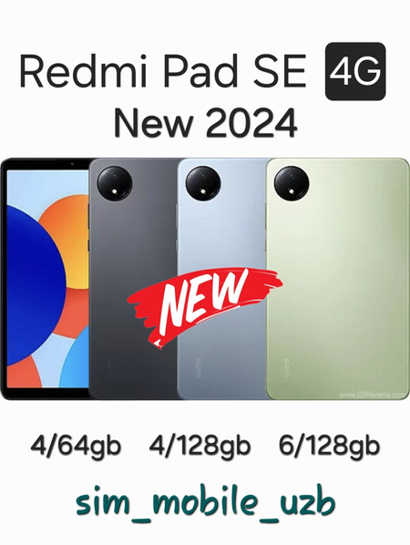 Redmi Pad SE 4G 2024 New Super Skidka+Garantiya+Dastavka