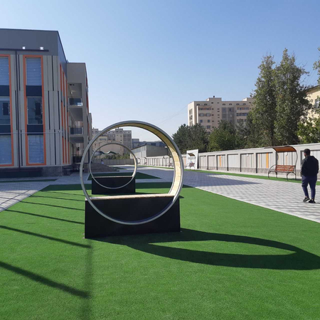 Оборудование в стиле HI-TECH (Беседка, скамейка, урна)