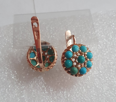 Серьги     бирюза