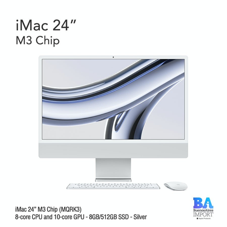 iMac 24  M3 Silver из США  8/512 новый 10 ядерный