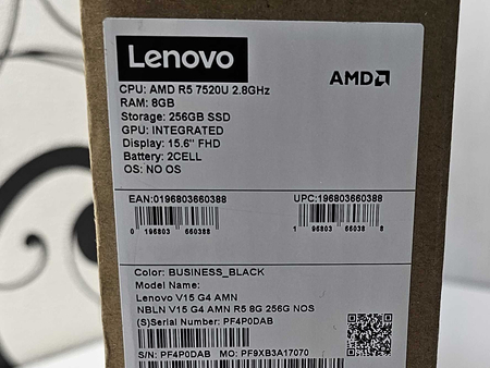 ПРОДАМ Lenovo V15G4 AMN 2024 Ноутбук Ryzen™5-7520U/8GB/256SSD/15.6\\\
