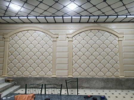 Travertin fasad decor