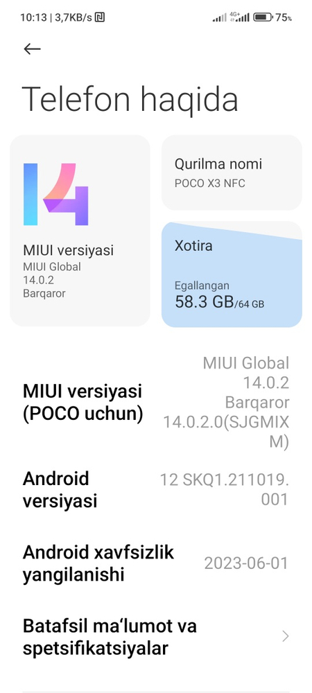 Poco x3 NFC sotiladi srooochna