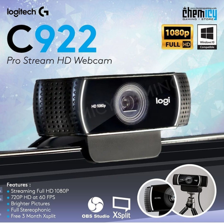 СКИДКА! (2в1) Logitech C922 Pro (1080p, 30fps) Веб-камера/Вебкамера
