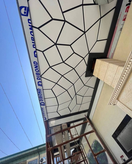 Alyukobond Travertin Sokl Burchetka tashqi Fasad