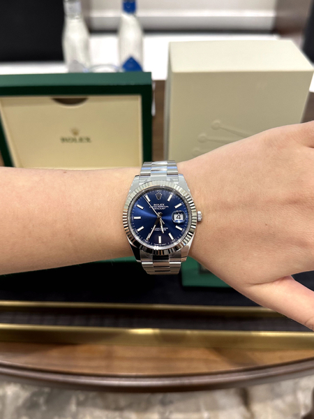 NEW Rolex Datejust 41mm Steel and White Gold 126334 Blue