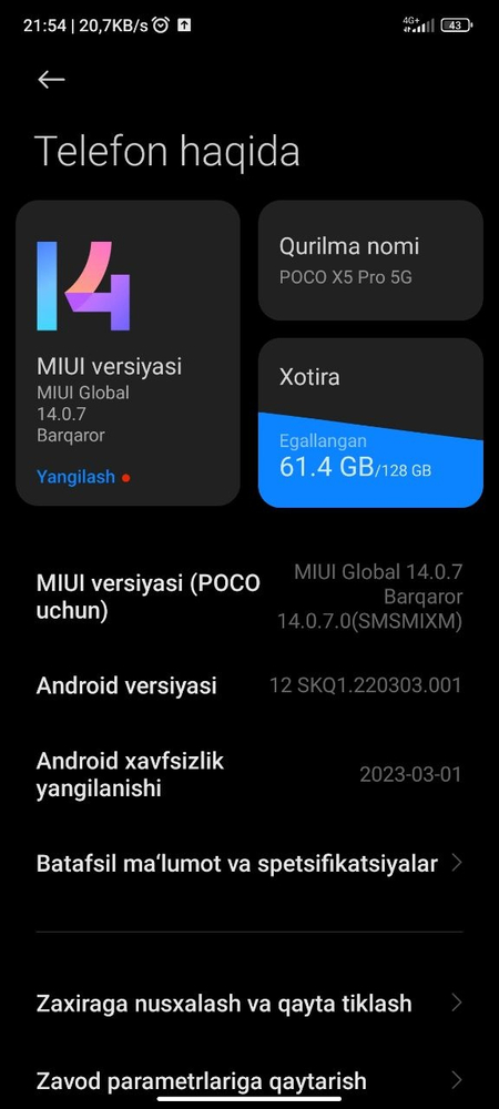 Poco x5pro 5g bor