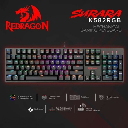 Русская Заводская Раскладка! Redragon K582  Механическая Клавиатура