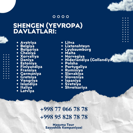 Chexiya (Shengen) viza olishda yordam beramiz!Tez, Ishonchli, Sifatli!
