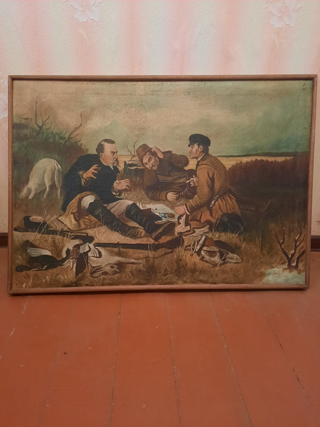 Картина масло . В рамке.