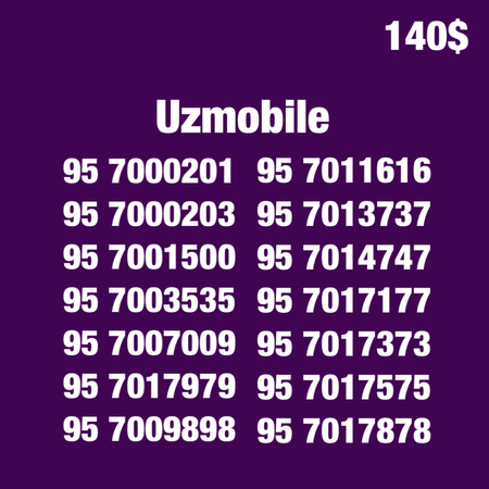 Uzmobile chiroyli raqamla/Узмобайл красивые номера