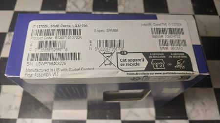 Open Box процессор 13-го поколения Core i7 13700K. Box из США LGA 1700