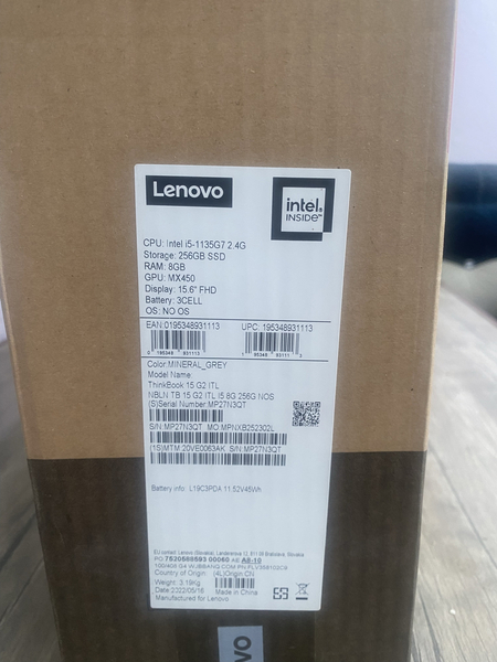 Lenovo thinkbook 8/256 GB core i5 (fingerprint)