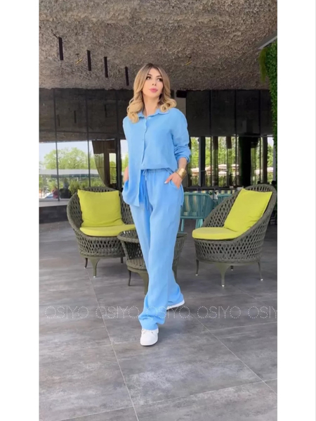 Костюм летний с брюками Size L