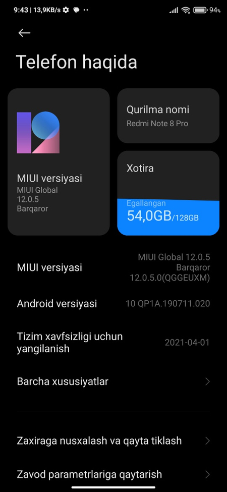 Redmi note 8 pro sotiladi