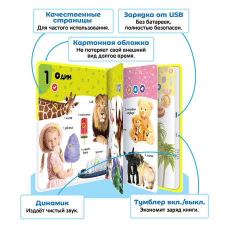 Говорящая книга для детей Нажималка Цифры