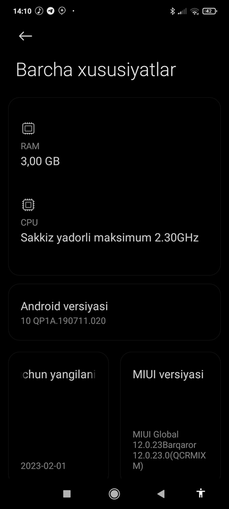 Redmi 9c  xotira 3gb 64gb
