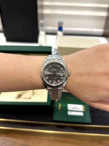 Rolex Datejust 41mm Steel and White Gold 126334 Diamonds