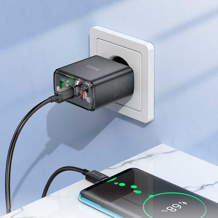 Бесплатная Доставка. Адаптер 65W сетевой Hoco Smart charger CS44A