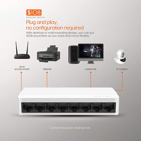 Коммутатор Tenda 108S, Hub Switch Tenda 108S