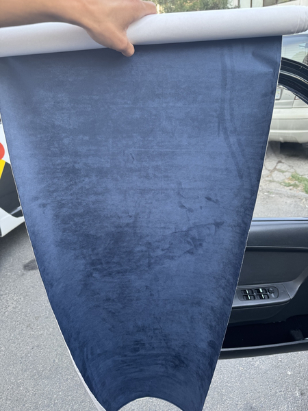 Алькантара для авто. 1.5х0.5м Черный самоклеющий цвет