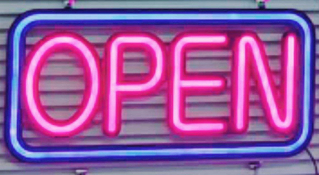 Open tablichka neon