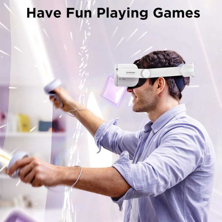 Ремень Joyroom Oculus Quest 2 регулируемая резинка белый (JR-QS1)