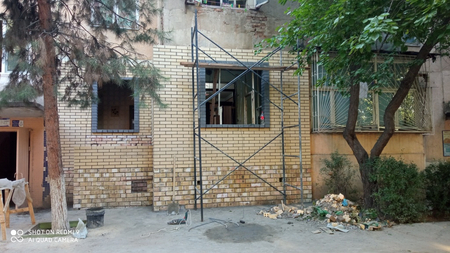 Гишт терамиз облицовка балконга кладка балкона кирпич мастер