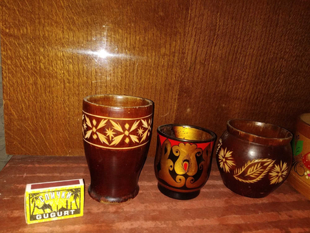 Сувенирные деревянные стаканы,шкатулка,кузовки