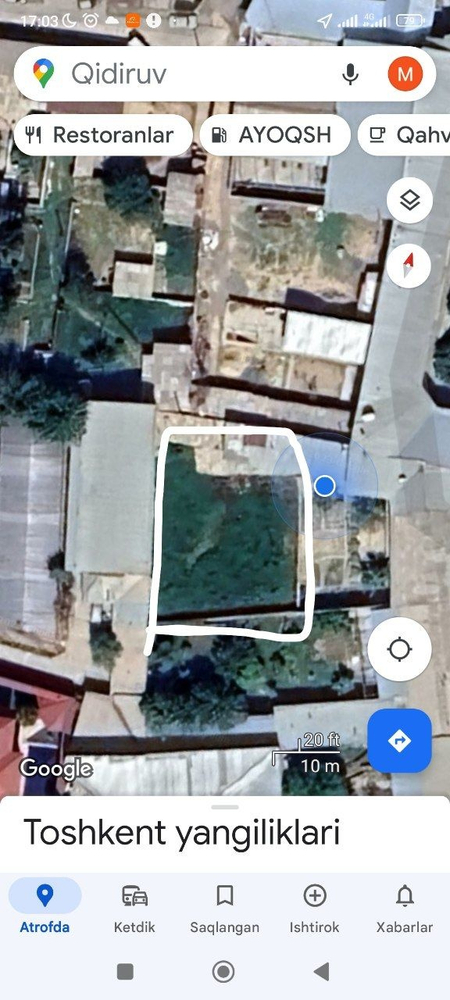 Uchaska yarimi quruq yer 7.5 soʻtuv sotiladi