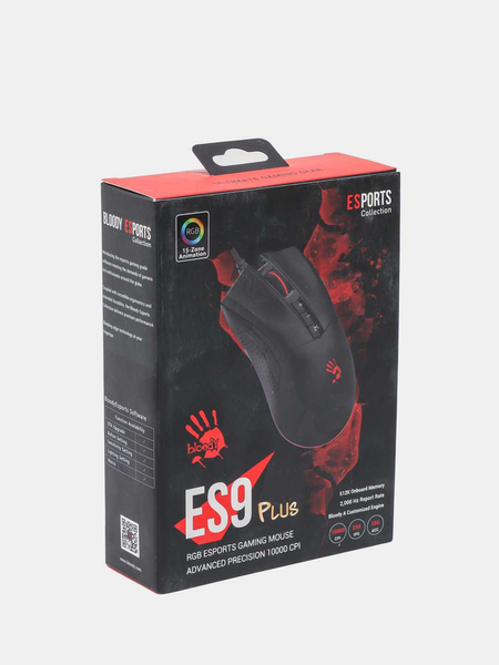 Проводная игровая мышь Bloody ES9PLUS STONE BLACK ESports Gaming Mouse