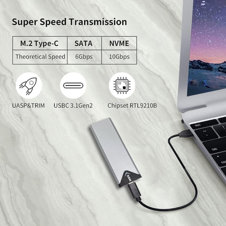 Алюминиевый SSD-адаптер SSD-накопителя SSK M.2 NVME SATA USB 3.2 GEN 2