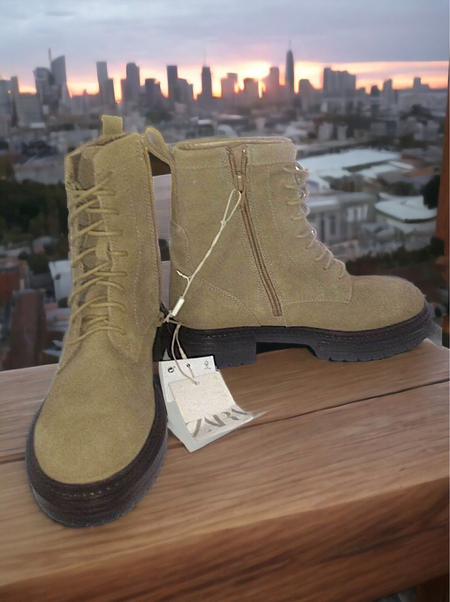 Новые замшевые ботинки ZARA, 35-36