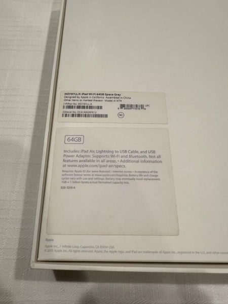 Ipad AIR 1  xotirasi 64
