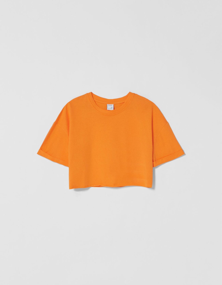Укороченная оверсайз футболка, топ Bershka, L