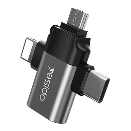 Yesido GS15 USB 3.0 TypeC Micro USB Lightning для смартфонов Адаптер
