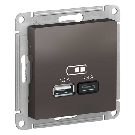 Schneider Electric. AtlasDesign. Розетка USB A+С. В цветах.